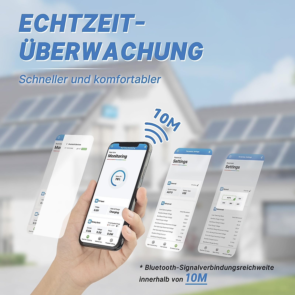 Redodo 40 Amp MPPT 12V/24V DC Input Solar Charge Controller with Built-in Bluetooth Module, Parameter Adjustable LCD Display LED Indicators