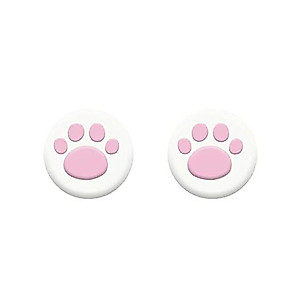 Cat Paw Thumb Stick Grip Cap Joystick Cover for Sony PS5 PS4 PS3 Slim PS2 Xbox 360 Xbox One Series X S Elite Switch Pro Thumbstick (White Pink)
