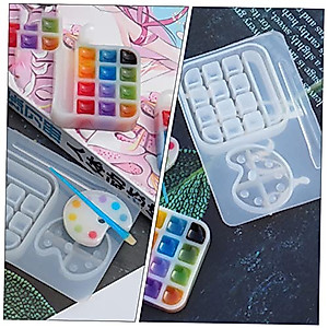 COHEALI 4 Pcs Palette Stencil Crystal Mold Crystal Resin Mold Crystal Tray Eyeshadow Pallets Lipstick Holder Epoxy Resin Molds DIY Accessories Paint Tray Box Mould Paint Tray Box Mold Clay
