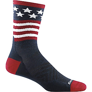Darn Tough Men's Patriot Micro Crew Run Sock (Style 1037) - Stars and Stripes, X-Large
