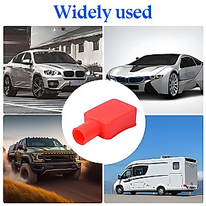 zipelo 8 Pieces Battery Terminal Covers, Red & Black Soft Insulating Rubber Sleeves, Auto Positive and Negative Cable Covers, Battery Terminal Protector Caps for Boats Cars Electric Bikes Trucks