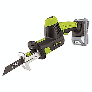 Sun Joe 24V-MPSWVG-LTE-SJG 24-Volt IONMAX Cordless All-Purpose Reciprocating Saw Kit, W/ 2.0-Ah Battery + Charger, 4-Cutting Blades, For Wood & Metal