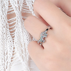 COLORFUL BLING 4Pcs Dinosaur Rings, Cute Stegosaurus Tyrannosaurus And Triceratops Adjustable Rings for girls boys, Hip Hop Hippie Style Cool Jewelry Women Men-B Stegosaurus