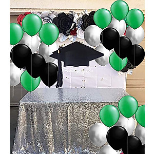 Graduation Decorations Green Black 2024/Black Green Balloons 30Pcs Green Graduation Party Decorations 2024 /Green Black Graduation Party Decorations