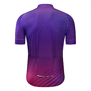 JPOJPO Cycling Jersey Men Short Sleeve Bike Shirt with Pockets Bicycle Clothing L