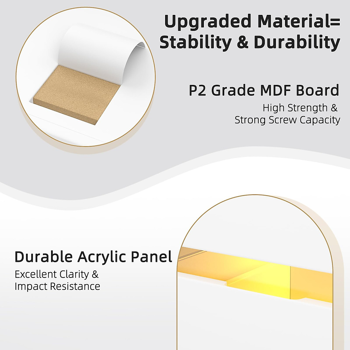 VINGLI White Nightstand with Charging Station, Led Nightstand, 3 Drawer Nightstand, Smart Nightstand, Wood Nightstand, Acrylic Nightstand Bedroom, Modern Nightstand,Bedside Table,End/Side Table