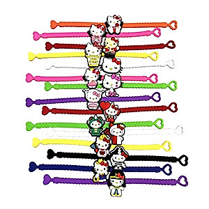 HUANGQH 15 Pack Rubber Bracelets Wristband Bracelets for Birthday Party Supplies Favors Prize Rewards
