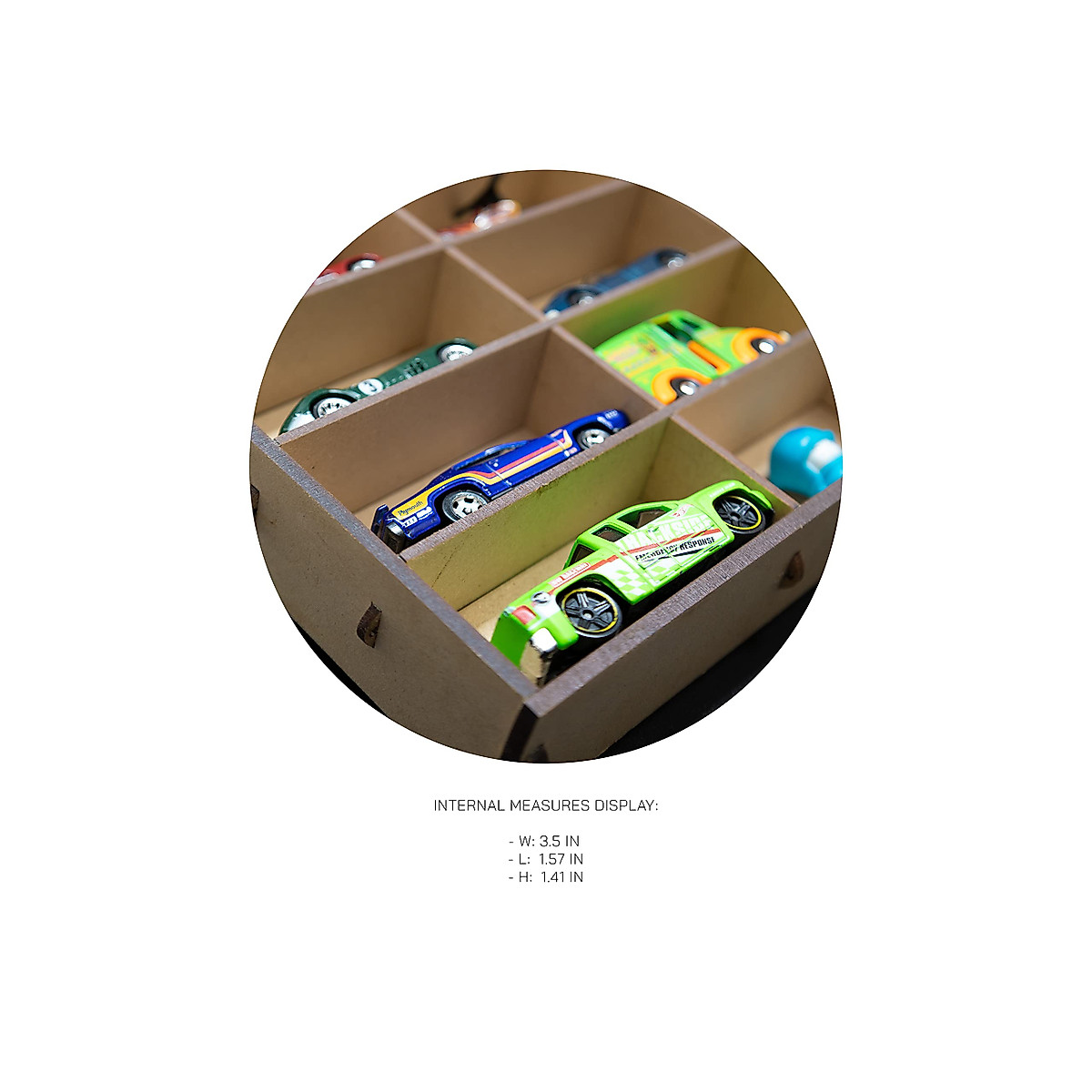 Alejandro Cortes Display Case Organizer Storage Hot Collectibles Display Shelf Shelves Wheels Toy Loose Cars 1/64 diecast Cars (Holds up to 50 Cars - Wall Display case - Wooden MDF)