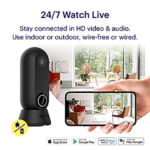 Canary Flex Outdoor Indoor Home Security Camera | Weatherproof, Wire-Free or Plugged in, 2-Way Talk, Person Detection, Motion Alert, Compatible with Alexa, Google Assistant, Baby Monitor, WiFi IP