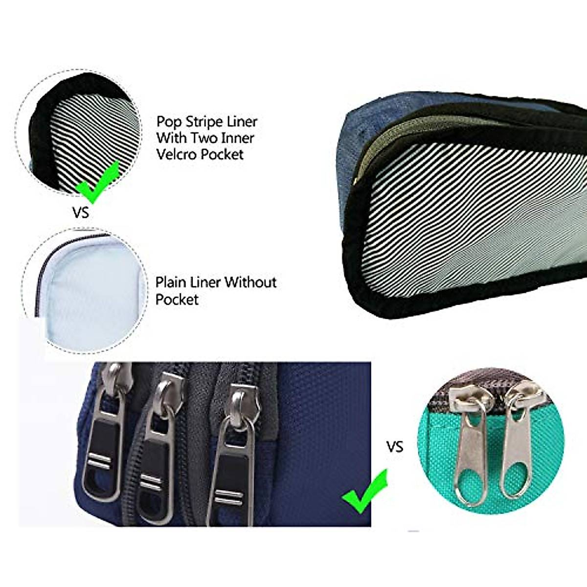 Large Pencil Pouch School Supplies for Boys Variable Zippers Big Capacity Pencil Case Pen Holder Bag Box Aesthetic with Zippers Office Storage Organizer Stationary for Teen Girls Kids Women Students