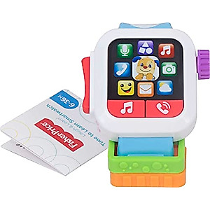 Fisher-Price Laugh & Learn Baby To Toddler Toy Time To Learn Smartwatch With Lights & Music For Pretend Play Ages 6+ Months
