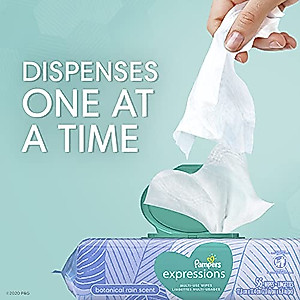 Baby Wipes, Pampers Expressisons Botanical Rain Scented, 1X Pop-Top Pack, 56 Count