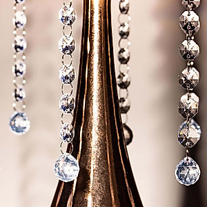 Efavormart Set of 8 |13" Clear Acrylic Crystal Garland Strand Octagonal Beaded Chains Wedding Banquet Party Decoration