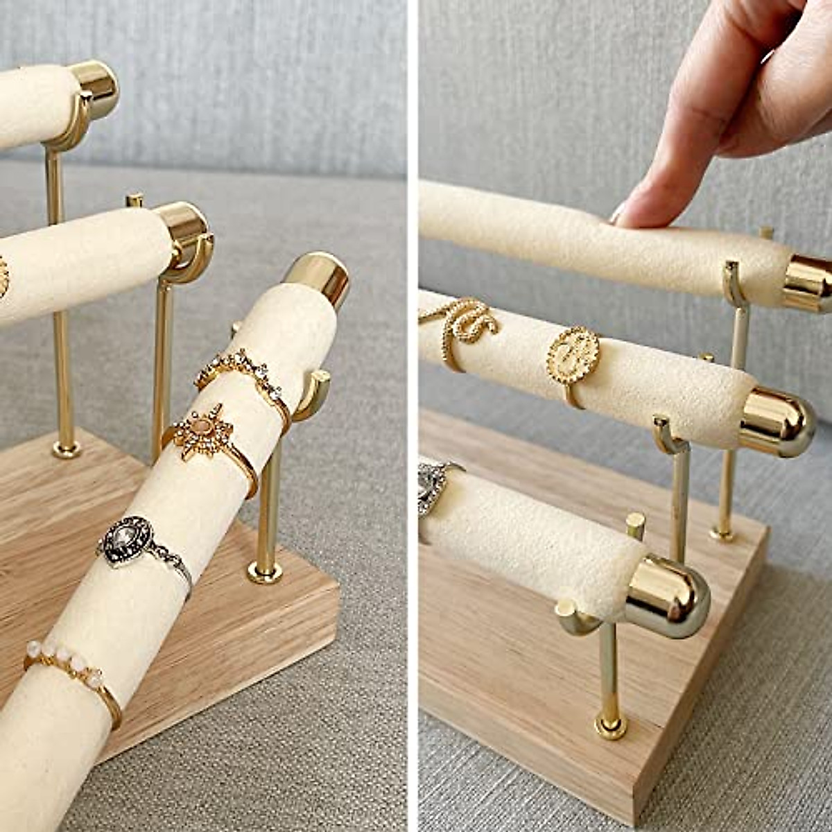 Sikanglant Rings Display Holder Detachable Three Tier Rack Jewelry Storage Organizer Tower
