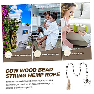 3pcs String Rope Wooden Beads Creative Wood Beads Creative Wooden Beads Wooden Bead Decor Delicate Wooden Beads Farmhouse Beads Tassel Party Pendant Wall Hanging Decor