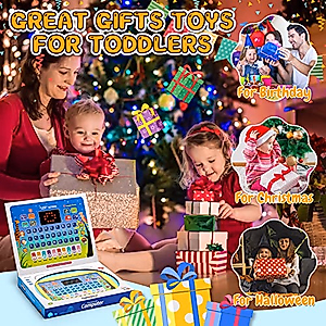 Toddler Educational Tablet Sensory Toys for Boys Age 2-4, Kids Preschool Learning Activities Games Electric Interactive Laptop with Read Spell & Talking Mode for Autism Children Birthday Presents