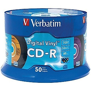Verbatim 700 Mb 80-Minute 52X Digital Vinyl Cd-Rs, 50 Count Spindle (Vtm94587)