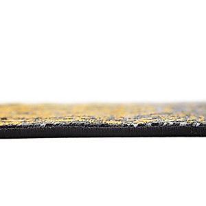 Unique Loom Imperial Collection Paisley, Distressed, Border, Vintage, Modern, Abstract Area Rug, 2 x 3 ft, Black/Orange