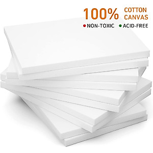 GOTIDEAL Stretched Canvases for Painting, 36x48" Inch Set of 2, Primed White - 100% Cotton Blank Art Large Canvas Boards for Painting for Acrylic Pouring, Oil Paint Dry & Wet Art Media