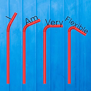 500 Ct Red Flexible Drinking Straws Bendable Soda Party Restaurant Bulk Supplies