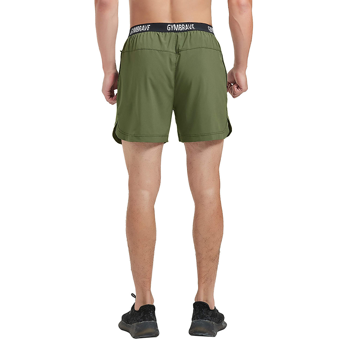 GymBrave Men's 5 Inches Athletic Running Shorts Lightweight Quick Dry Workout Training Short with Zip Pockets