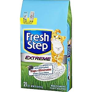 Fresh Step Extreme Clay, Non Clumping Cat Litter, Scented, 21 Pounds (2-Pack)
