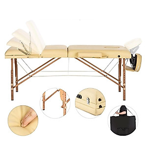 ALUKAP Foldable Chair 185X70cm Folding Beauty Bed Professional Portable Spa Massage Tables Foldable with Bag Salon Furniture Wooden