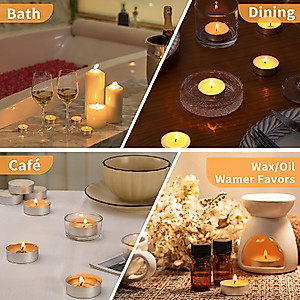 Soy Tealight Candles | 50 Pack | 4 Hours - 100% Natural Soy Wax Tea Candles | Paraffin-Free, Unscented Tealights Small Candles in Bulk, Long Burning Tea Lights Candles for Shabbat, Home, Wedding