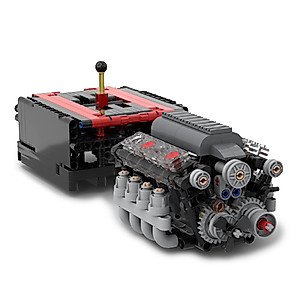 KAROYD V8 Tech Engine with Gearbox Building Kit, Engine Series Building Blocks Set (568PCS)