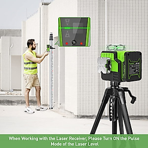 Huepar Laser Detector for Laser Level， Digital Laser Receiver for Green and Red Beam， Two-Sided LED Prompt and Magnet, Double Lamp & 90 dB Buzzer is Suitable for Bright and Noisy Environments-LR-8RG