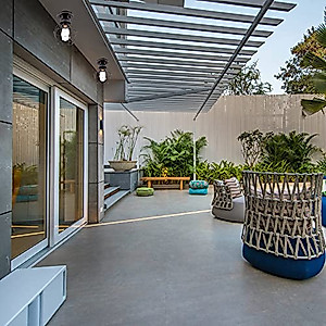 Gruenlich Semi Flush Mount Ceiling Light Fixture for Outdoor and Indoor, One E26 Medium Base 60W Max, Metal Housing and Metal Cage, Bulb not Included, 1-Pack, Oil Rubbed Bronze Finish