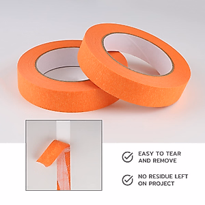 Lichamp 3 Pack Orange Painters Tape 1 inch, Orange Masking Tape 1 inch x 55 Yards x 3 Rolls (165 Total Yards)