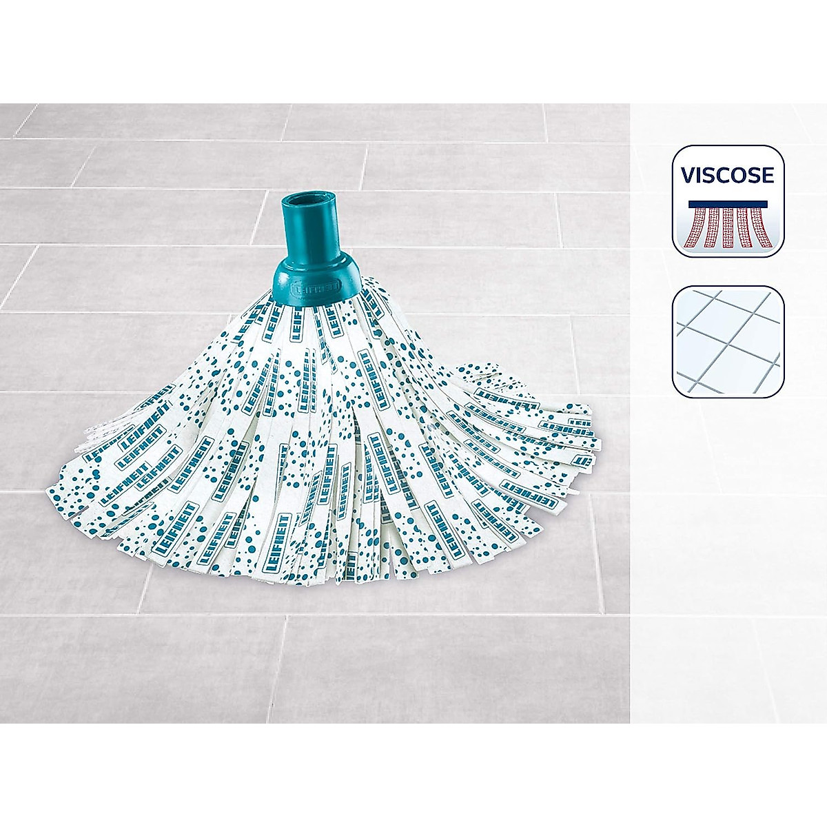 Leifheit Classic Mop Viscose Replacement Head, 1 Count (Pack of 1), Grey