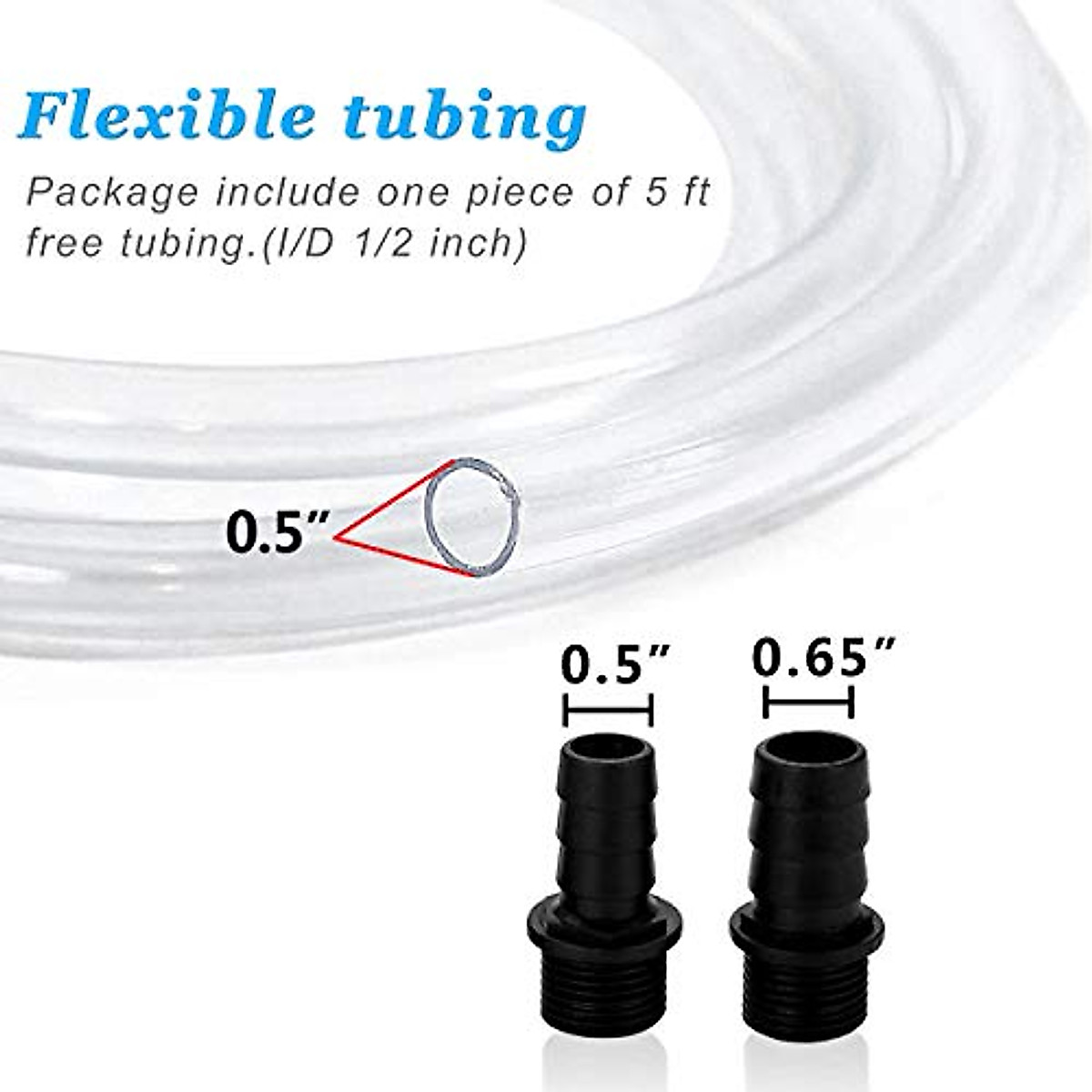 PULACO 400GPH Submersible Water Pump with 5 ft Tubing, 25W durable fountain water pump for Pond Fountain, Aquariums Fish Tank, Statuary, Hydroponics