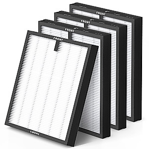 HY4866 True HEPA Air Purifier Replacement Filters Compatible with MORENTO Air Purifier Replacement Filter and YIOU M1 Air Cleaner Purifier, 4 Pack