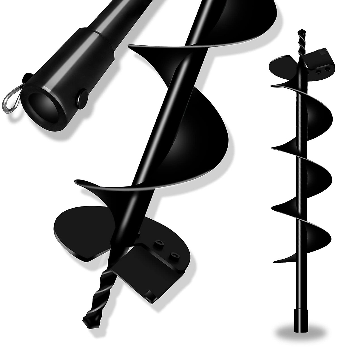 LONGRUN Post Hole Auger for Garden Fence Post, 6" x 31.5" Earth Auger Drill Bit, 0.79”(20mm) Inner Shaft Auger Bit for Planting Trees and Bedding, Bulbs, Seedlings, Gardening, Large Fencing Digger