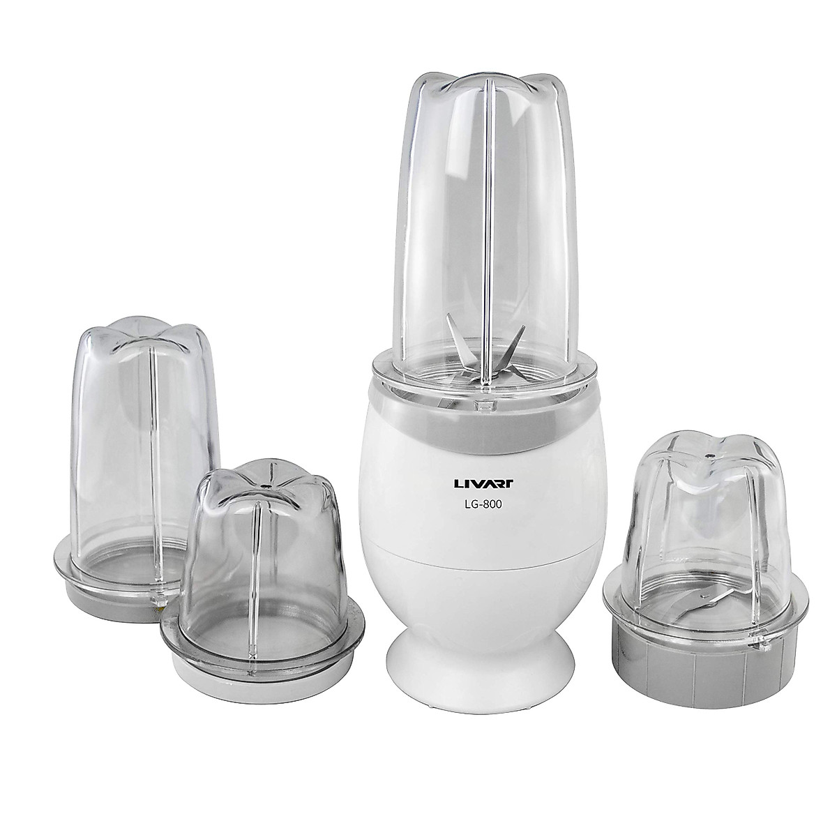 Livart Mini Mixer High-Speed Blender with Two 400ml and two 300ml mixing containers / Shake Maker Mixer System, White, MADE IN KOREA