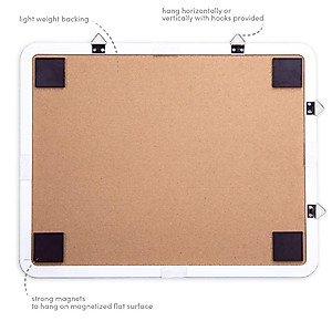 Dry Erase Board 11 by 14 in - Magnetic Whiteboard with 4 Markers and 2 Magnets- White Frame- for School, Home, Office, Remote Learning- Easy to Hang on Walls or Magnetic Surface