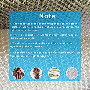 Winkeyes Children Safety Rail Balcony Stairs Safety Net Banister Stair Net for Kids/Pet/Toy Safety on Indoor/Outdoor Stairs, Balcony, or Patios, 9.8 x 2.5 ft