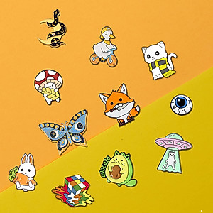 50-Pack Mixed Enamel Brooch Bulk Set,Lapel Badges, Cartoon Plant Enamel Pin Sets, Funny Button Pins Jewelry for Backpack Cloths Hats Jacket Decoration (50 PCS)