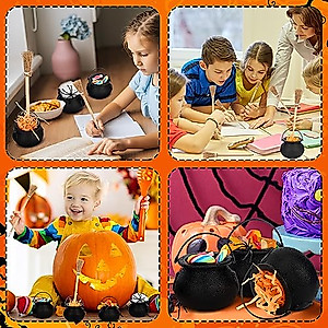 Libima Halloween Witch Theme Party Supplies Set Include Black Cauldron Kettle Witch Broom Pencils for Halloween with Small Packet Orange Tissue Confetti for Trick or Treat Party Favor (25)