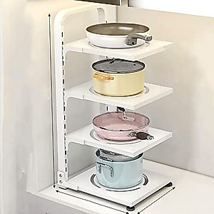 BREWIX Under Sink Organizer, Under Sink Storage Organizer, Under Cabinet Organizer Basket, Multi-Purpose Under Sink Shelf for Bathroom Kitchen, White Shelf (Color : White, Size : 4 Floors)
