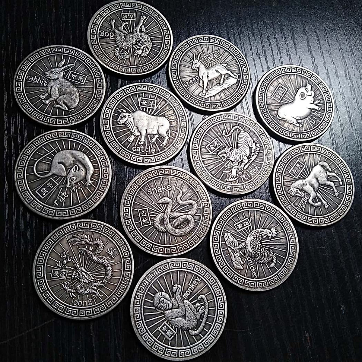 Kocreat Constellation Star Sign Chinese Zodiac Sign Lucky Coin Morgan Coin Freedom Hobo Coin Souvenir Coin Challenge Coin Antique Coins Replica Collection Rat