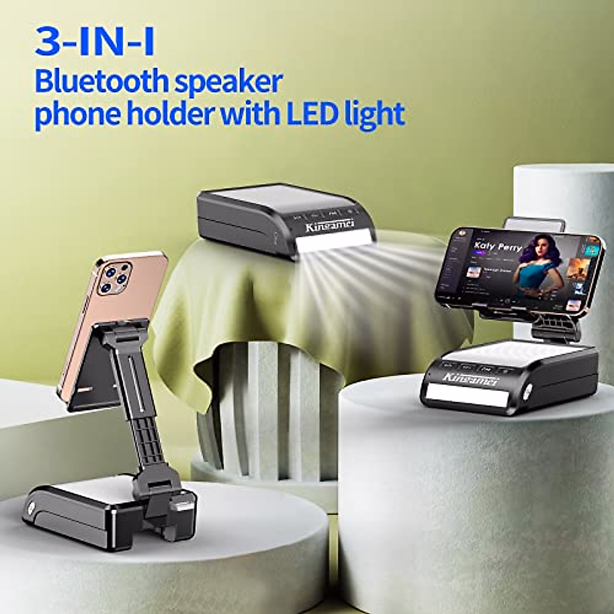 Men Female Dad Festival Gift - Cool Boy Friend Portable Bluetooth Speaker with Phone Stand Wife Kitchen Mens Gadgets Accessories Great Holiday Birthday Present Tech Christmas Father Gifts Son for Mom