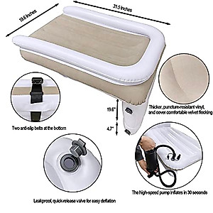 LUCKLYJONE Inflatable Toddler Travel Bed, Kids Airplane Bed, Travel Foot Rest Pillow for Toddler Included Inflatable Travel Bed, Manual Inflatable Pump, Travel Bag