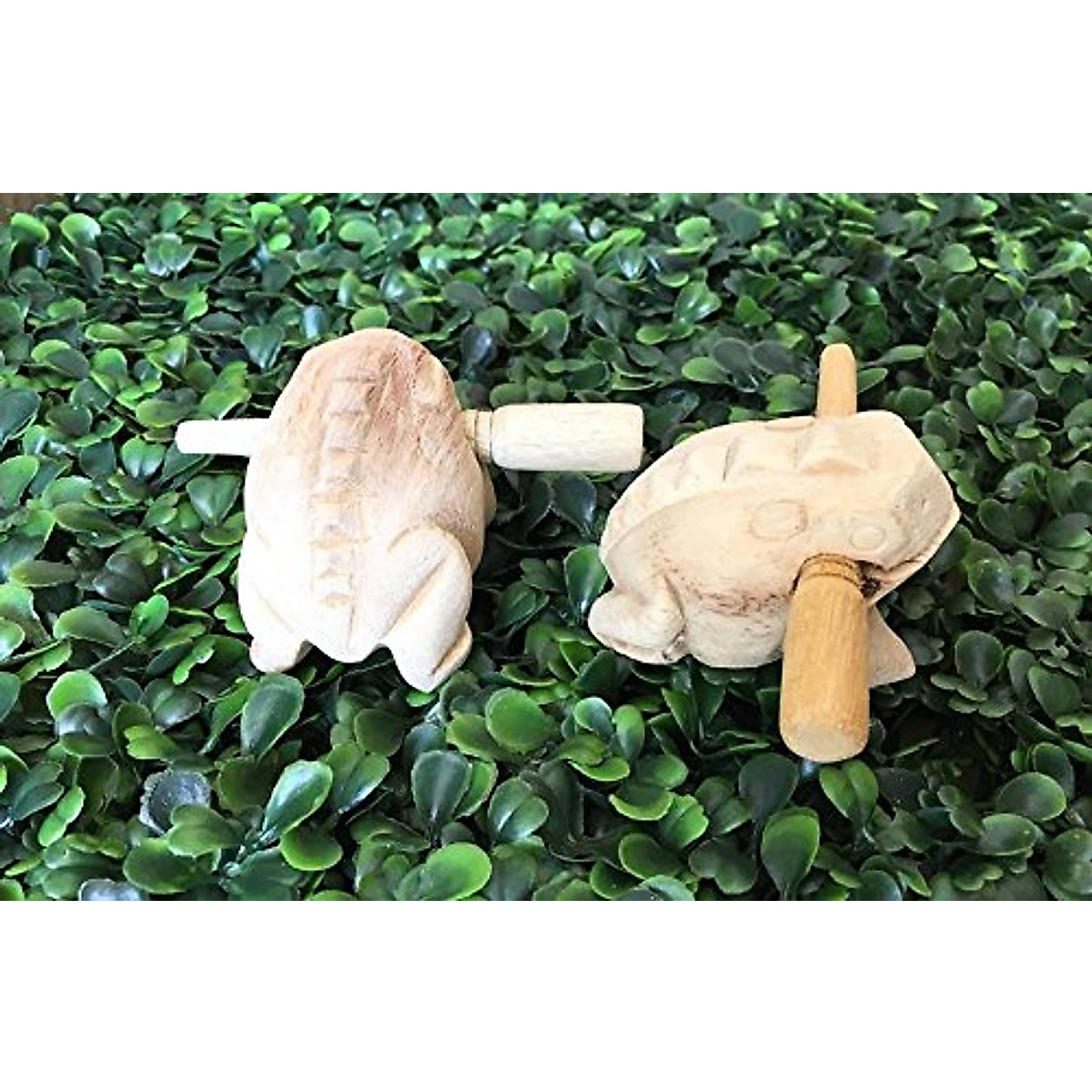 2x Deluxe Small 2" Wood Frog Guiro Rasp - Musical Instrument Tone Natural Wood Color World Percussion.