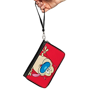 Buckle-Down Women's PU Zip Around Wallet Rectangle-The Ren & Stimpy Show, 7.5"x4.5"