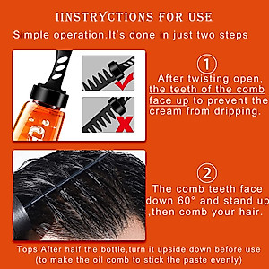 Style 1 Generic 2-in-1 Hair Styling Gel with Comb, Fluffy Men Fast Build Hair Salon Styling Wax Gel Moisturizing Long-lasting, 3.38 Fl Oz