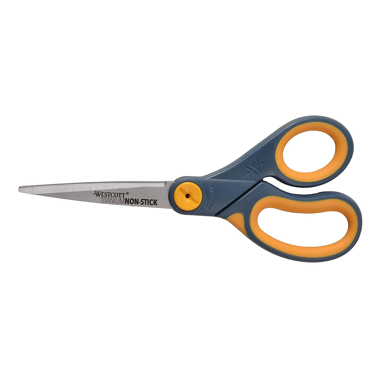 Westcott 8" Straight Titanium Bonded Non-Stick Scissors with Adjustable Glide Feature, Grey/Yellow (14849)
