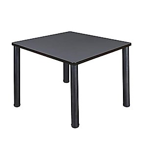 Kee 36" Square Breakroom Table- Grey/ Black